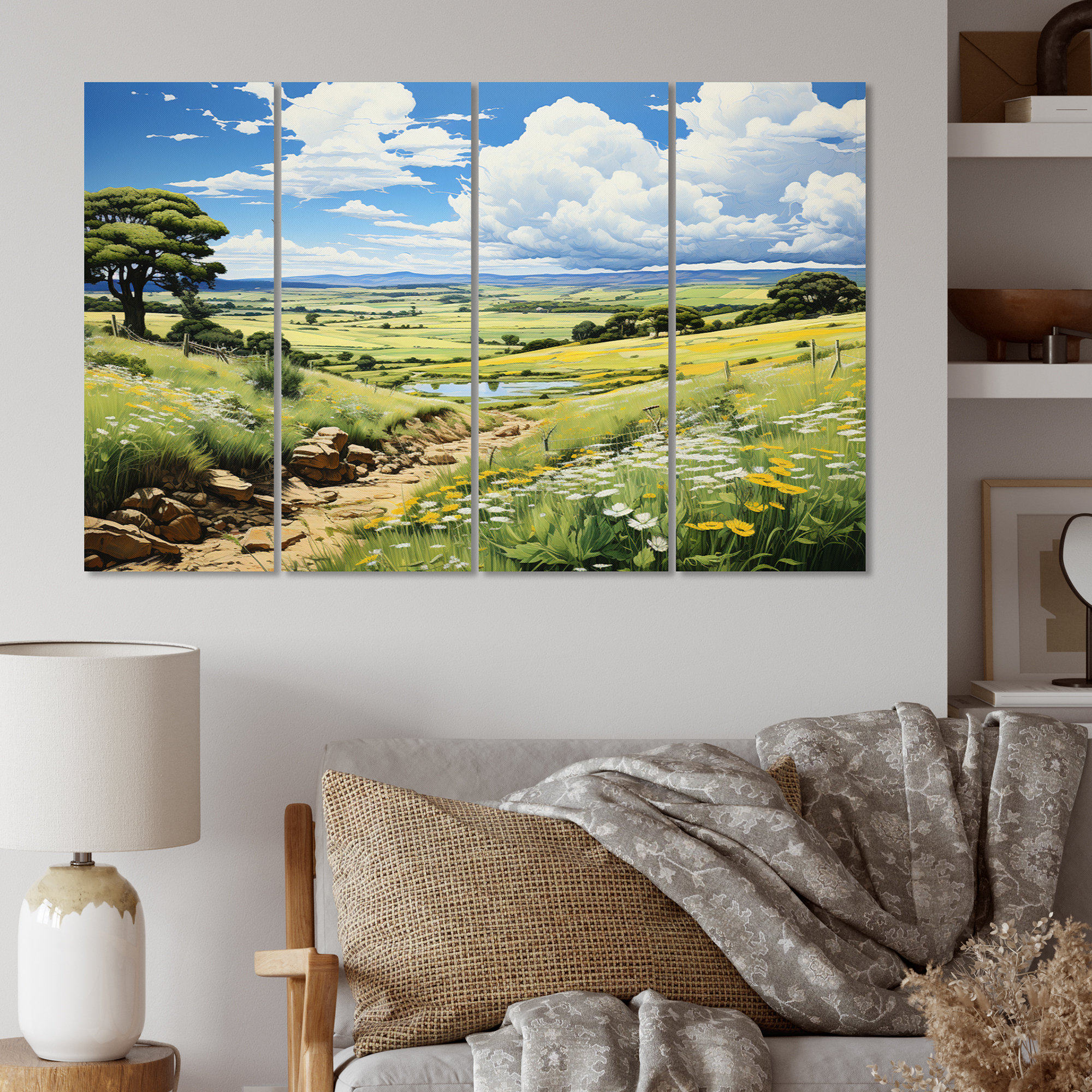 Design Art Clouds Whispering Clouds Pastoral II - Landscapes Wall Art ...
